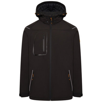 JCB Trade Hooded Black Softshell Jacket