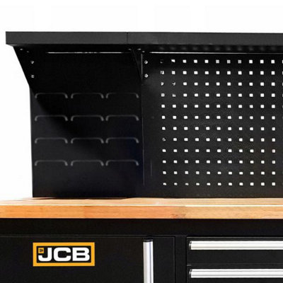 JCB Workshop Table Trolley and Tool Cabinet, 10 Drawers, 13 Hooks ...