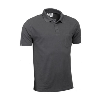 JCB Workwear Grey Polo Shirt Trade Cool Breathable Hardwearing Fabric ...