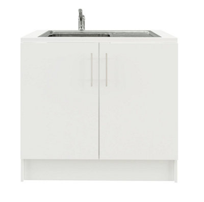 JD Greta 1000mm Utility Room Sink Unit With Tap, Kitchen Base Cabinet ...