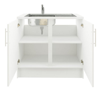 JD Greta 1000mm Utility Room Sink Unit With Tap, Kitchen Base Cabinet ...