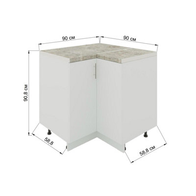 JD Greta Adjustable Legs Kitchen Base Corner Unit 900mm Cabinet With ...