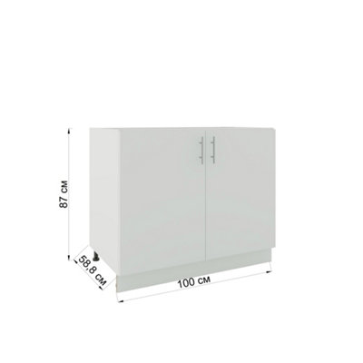 JD Greta Adjustable Legs Kitchen Base Unit 1000mm Storage Cabinet With ...