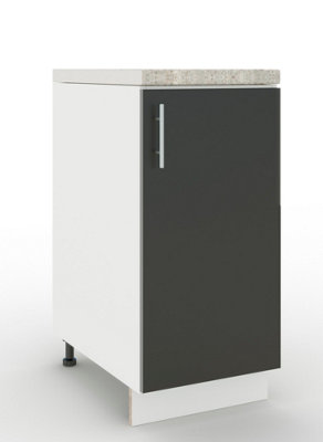 JD Greta Adjustable Legs Kitchen Base Unit 400mm Storage Cabinet With Door Shelf 40cm - Dark ...