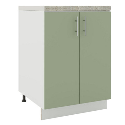 JD Greta Adjustable Legs Kitchen Base Unit 600mm Storage Cabinet With Door Shelf 60cm - Sage ...