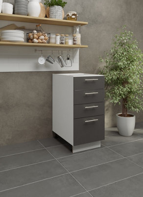 JD Greta Adjustable Legs Kitchen Drawer Unit 400mm Storage Cabinet With ...