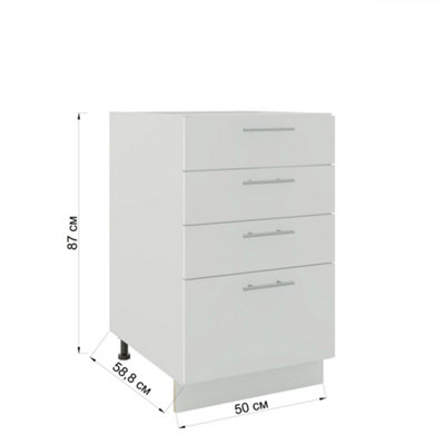 JD Greta Adjustable Legs Kitchen Drawer Unit 500mm Storage Cabinet With ...