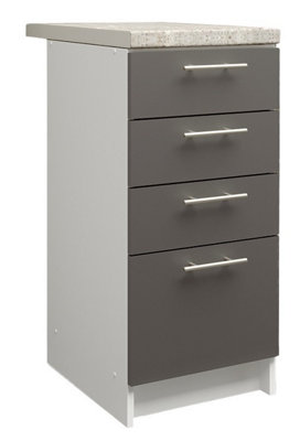 JD Greta Kitchen Base Drawer Unit 400mm Cabinet With Fronts 40cm Dark ...