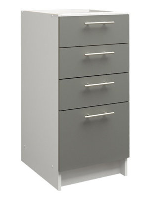 JD Greta Kitchen Base Drawer Unit 400mm Cabinet With Fronts 40cm - Grey ...