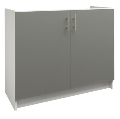 JD Greta Kitchen Base Sink Unit 1000mm Cabinet With Doors 100cm - Grey ...