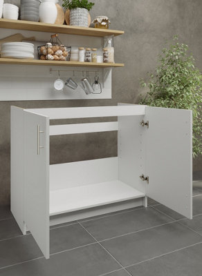 JD Greta Kitchen Base Sink Unit 1000mm Cabinet With Doors 100cm White Matt