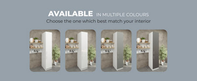 JD Greta Kitchen Base Tall Ladder Unit 400mm With Doors 40cm -Grey Matt