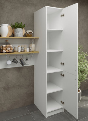JD Greta Kitchen Base Tall Ladder Unit 400mm With Doors 40cm - White Gloss