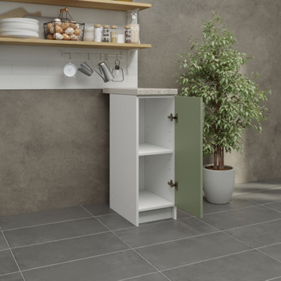 JD Greta Kitchen Base Unit 300mm Storage Cabinet With Door Shelf 30cm Sage Green Matt with Worktop