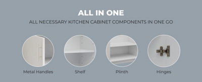 JD Greta Kitchen Base Unit 600mm Storage Cabinet With Doors Shelf 60cm ...