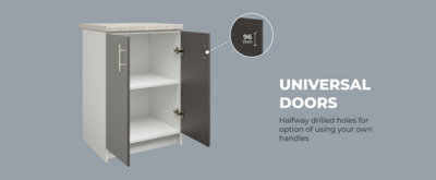 JD Greta Kitchen Base Unit 600mm Storage Cabinet With Doors Shelf 60cm ...