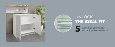 JD Greta Kitchen Base Unit 800mm Storage Cabinet With Doors Shelf 80cm ...