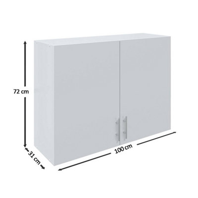 JD Greta Kitchen Wall Unit 1000mm Storage Cabinet With Doors and Shelf ...