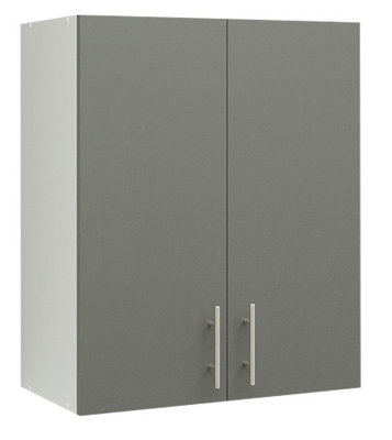 JD Greta Kitchen Wall Unit 600mm Storage Cabinet With Doors and Shelf 60cm - Grey Matt | DIY at B&Q
