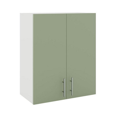 JD Greta Kitchen Wall Unit 600mm Storage Cabinet With Doors and Shelf 60cm - Sage Green Matt