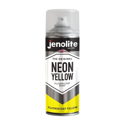 Jenolite Fluorescent Multi-Surface Paint - Neon Yellow - 400ml Spray ...