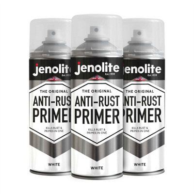 Jenolite Rust Resistant Anti-Rust Primer Spray - White - 400ml - 3-Pack