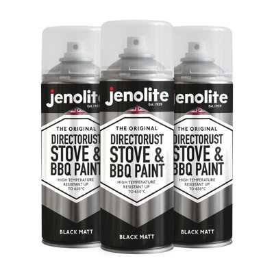 Jenolite Rust Resistant Stove & BBQ VHT Paint - Black - 400ml Spray Can ...