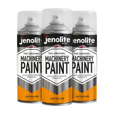 Jenolite Scuff Resistant Machinery Paint - JCB Yellow - 400ml Spray Can ...