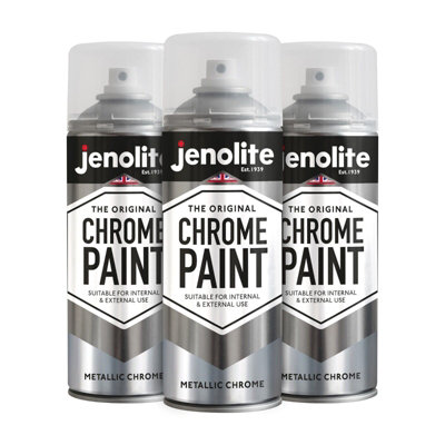 Jenolite Smooth Metallic Interior/Exterior Paint - Chrome - 400ml Spray ...