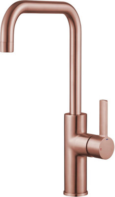 Jeroni Copper Kitchen Mixer Tap - Single Lever with Horizontal Swivel ...