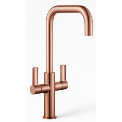 Jeroni Kitchen Mixer Tap Copper - Dual Handle Horizontal Spout Sink ...