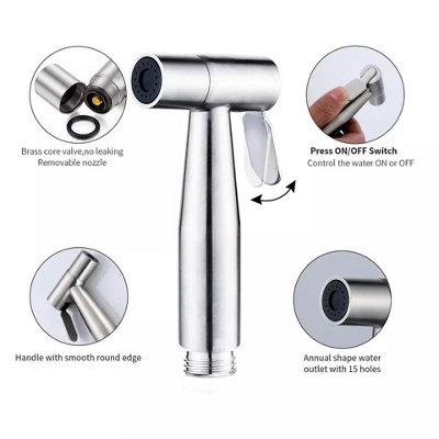 Jet Handheld Bidet Toilet Spray Muslims Hygienic Shattaf Douche Shower ...