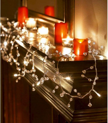 Jewel Beaded String Lights with 20 Warm White LEDs - Battery Powered ...