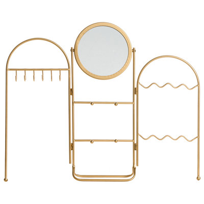 Jewellery Stand with Mirror PIROU Gold