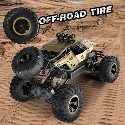 Jiakora Durable Off-Road RC Car 4WD Metal Shell Dual Motors LED ...