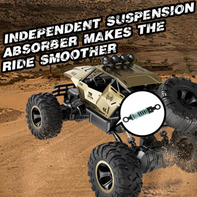 Jiakora Durable Off-Road RC Car 4WD Metal Shell Dual Motors LED ...