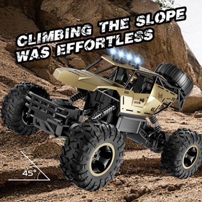 Jiakora Durable Off-Road RC Car 4WD Metal Shell Dual Motors LED ...