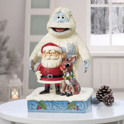 Jim Shore 12.5 Inch Rudolph, Bumble & Santa Figurine Hand-Painted Stone ...