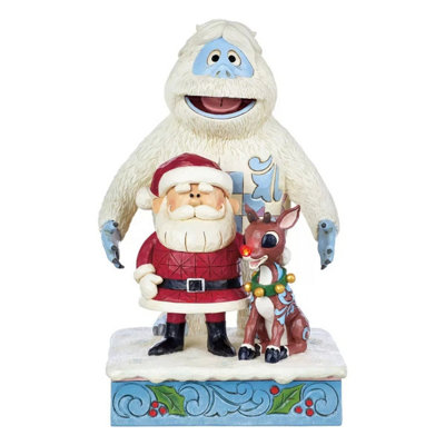 Jim Shore 12.5 Inch Rudolph, Bumble & Santa Figurine Hand-Painted Stone ...
