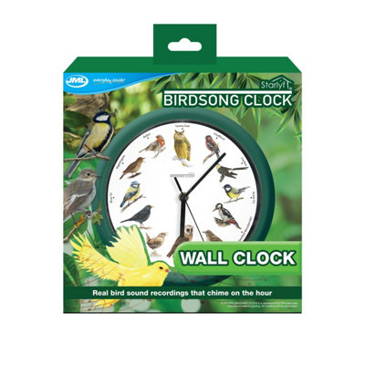 JML - Bird Song Clock Elegant wall clock with 12 genuine bird songs to ...
