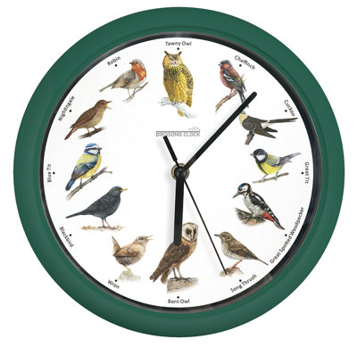 JML - Bird Song Clock Elegant wall clock with 12 genuine bird songs to ...