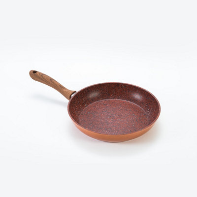 JML - COPPER STONE PANS NON-STICK & HARD WEARING WITH WOOD EFFECT ...