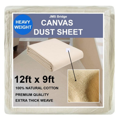 JMS Bridge 12ft x 9ft Cotton Canvas Heavyweight Dust Sheet Drop Cloth ...
