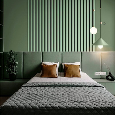 Jobu Home - Pastel Green Acoustic Slatted Panels for Wall Décor - 240cm ...