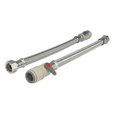 John Guest Speedfit Union Nut Flexi Hose with Service Valve and Handle ...