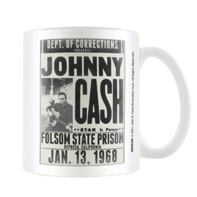 Johnny Cash Folsom State Prison Mug Grey/White (One Size) | DIY at B&Q
