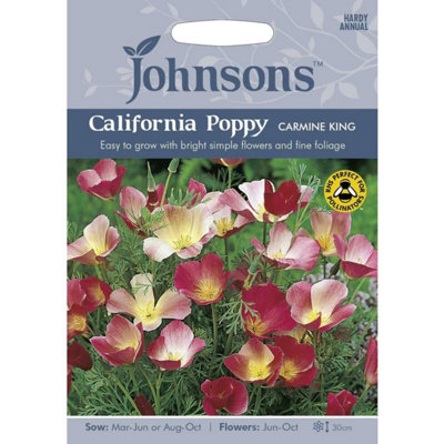 Johnsons California Poppy Carmine King Flower Seeds