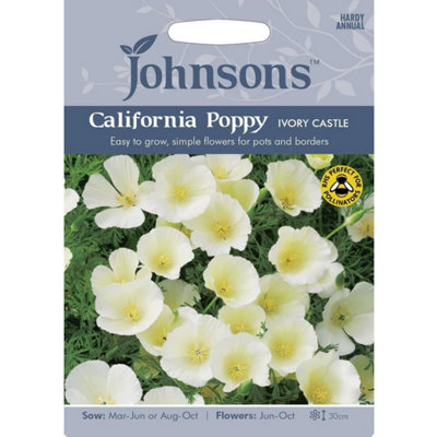 Johnsons California Poppy Ivory Castle Flower Seeds