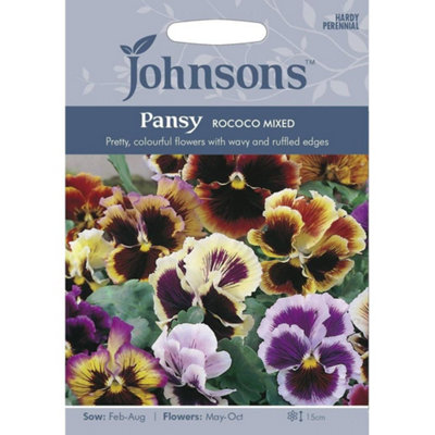Johnsons Pansy Rococo Mixed F2 Flower Seeds