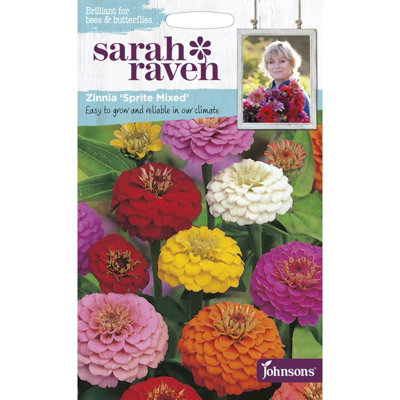 Johnsons Sarah Raven Zinnia Sprite Mixed Flower Seeds